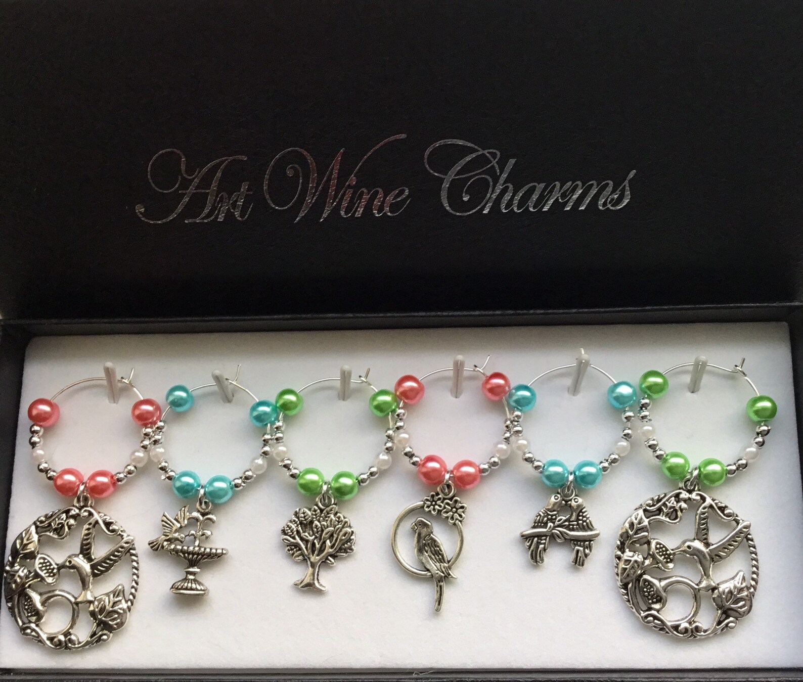 6 Bird 1 Themed Wine Charms Birds Bird Watcher Rescue - Etsy