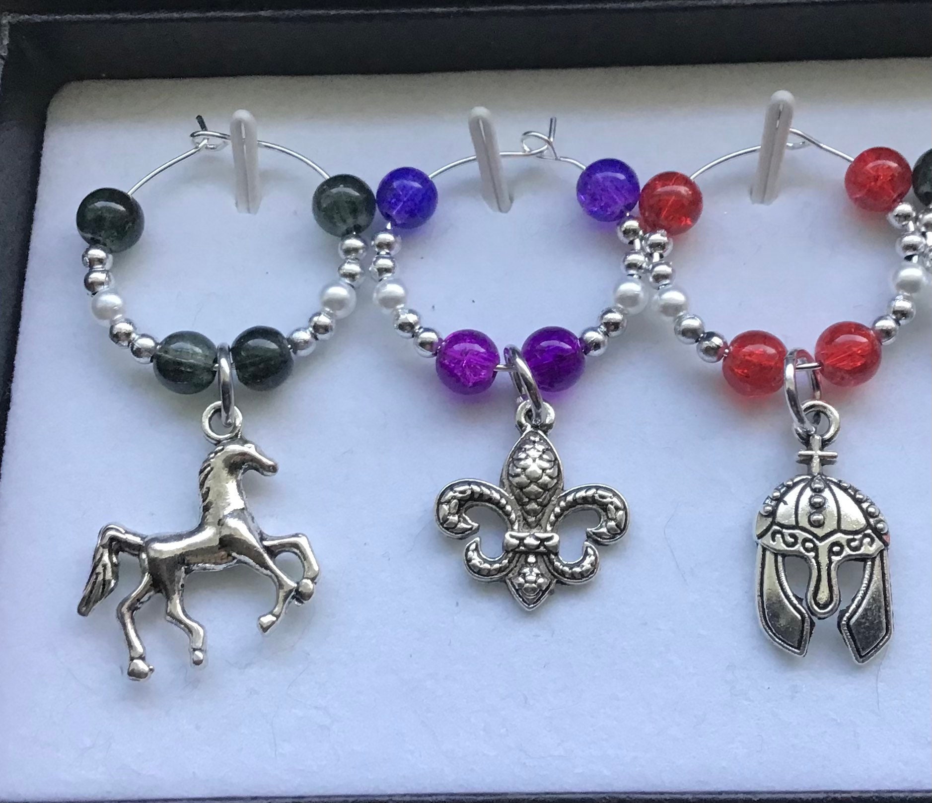 6 Medieval Themed Wine Charms Medieval Wine Charms Gothic - Etsy Canada