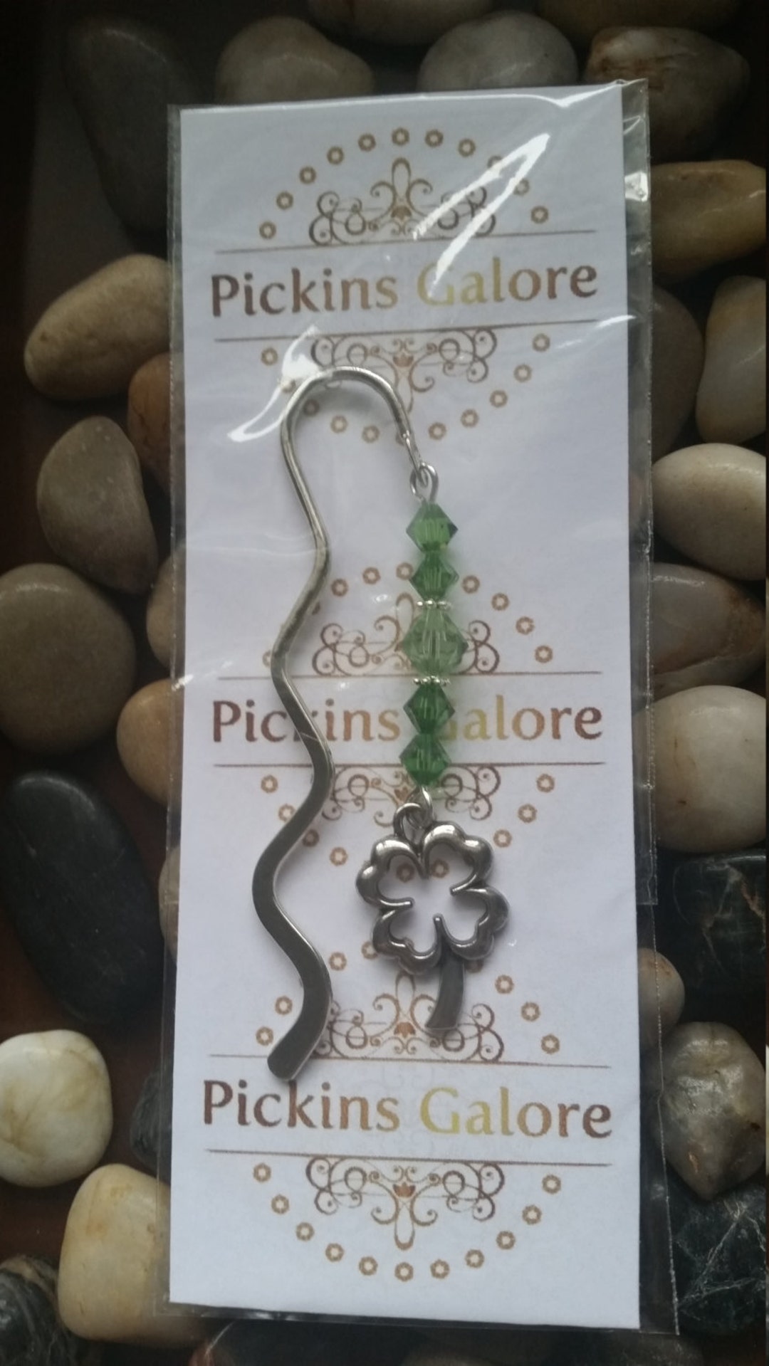 Four Leaf Clover Charm Book Mark Crystal Bookmark Gift - Etsy Canada