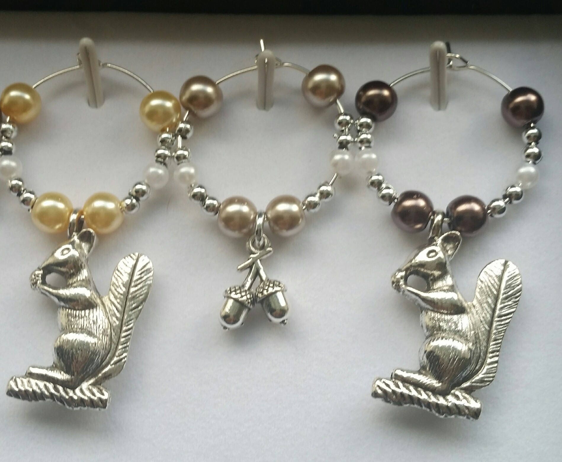 6 Squirrel themed Wine Charms Themed Party Party Favors | Etsy