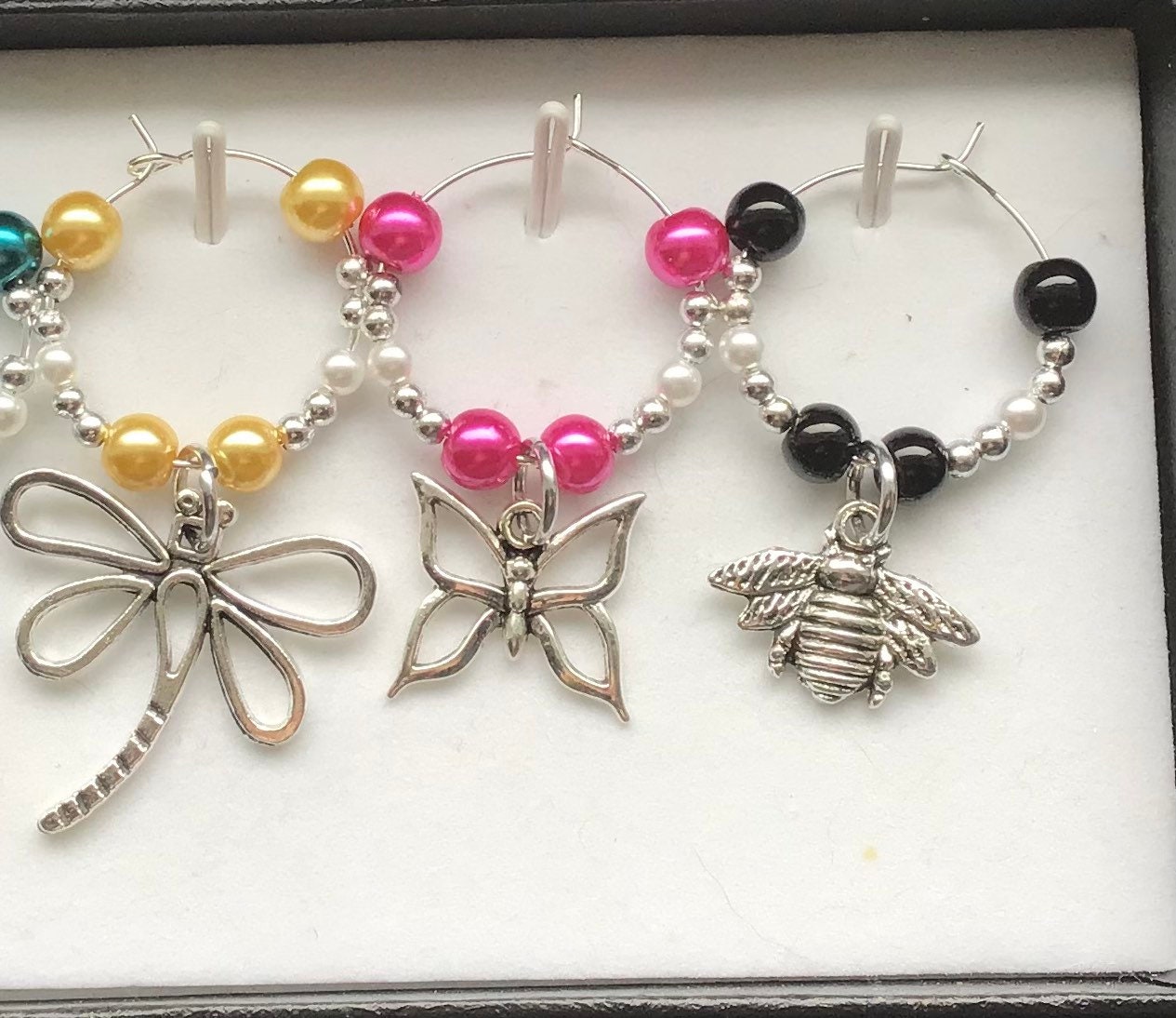 6 Insects Themed Wine Charms Insects Gift For Entomologist - Etsy Canada