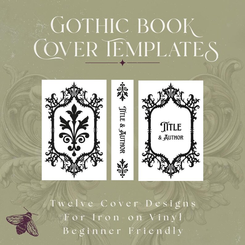 Gothic Book Template Digital Cutting File Cricut Pattern Vinyl ...