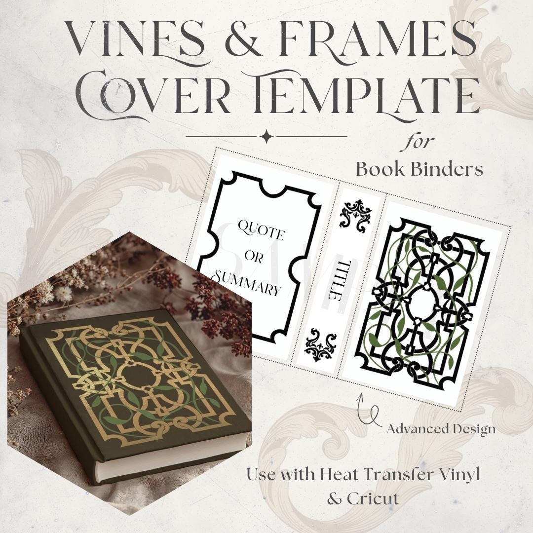 Frames and Vines Book Cover Template PNG - Etsy
