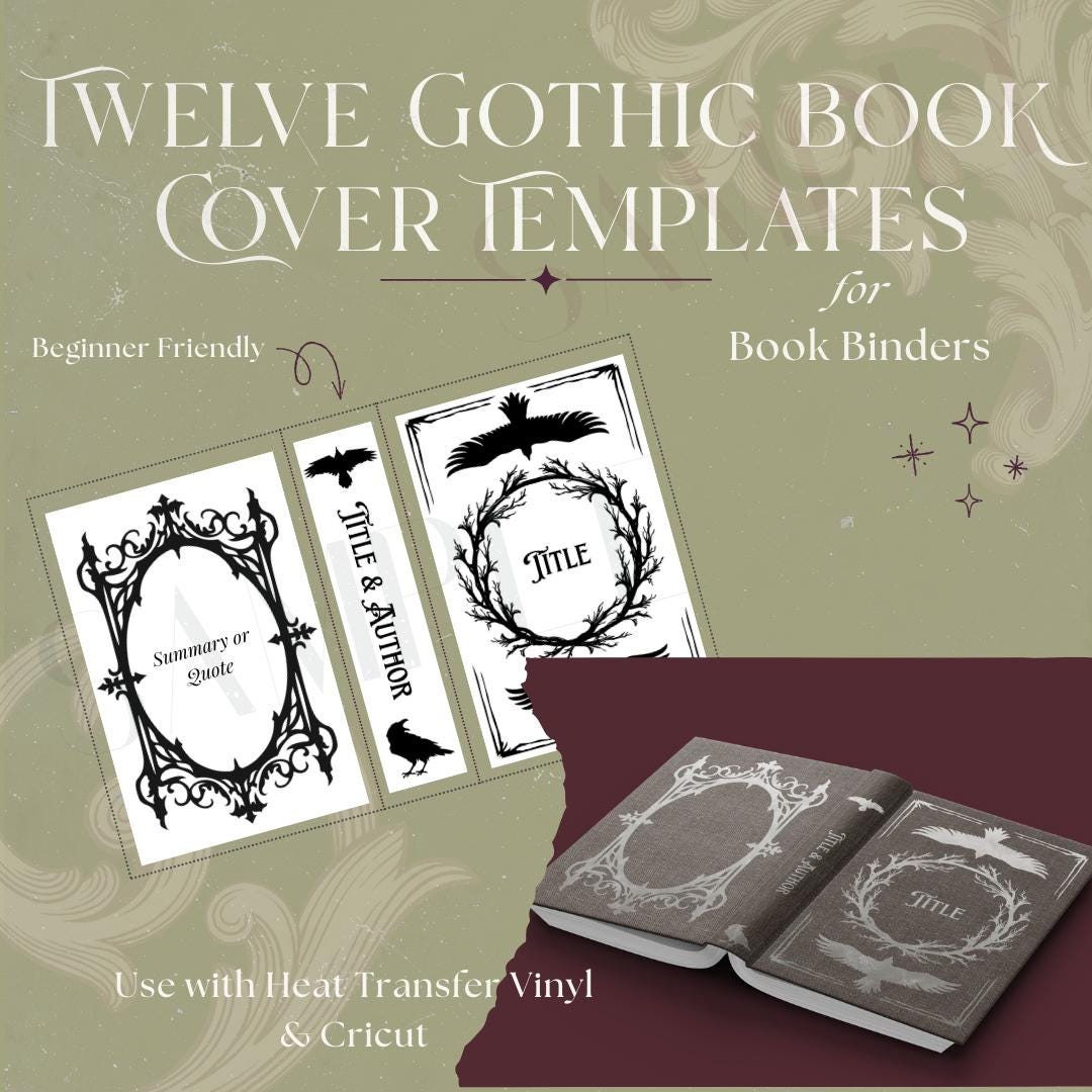 Gothic Book Template Digital Cutting File Cricut Pattern Vinyl ...