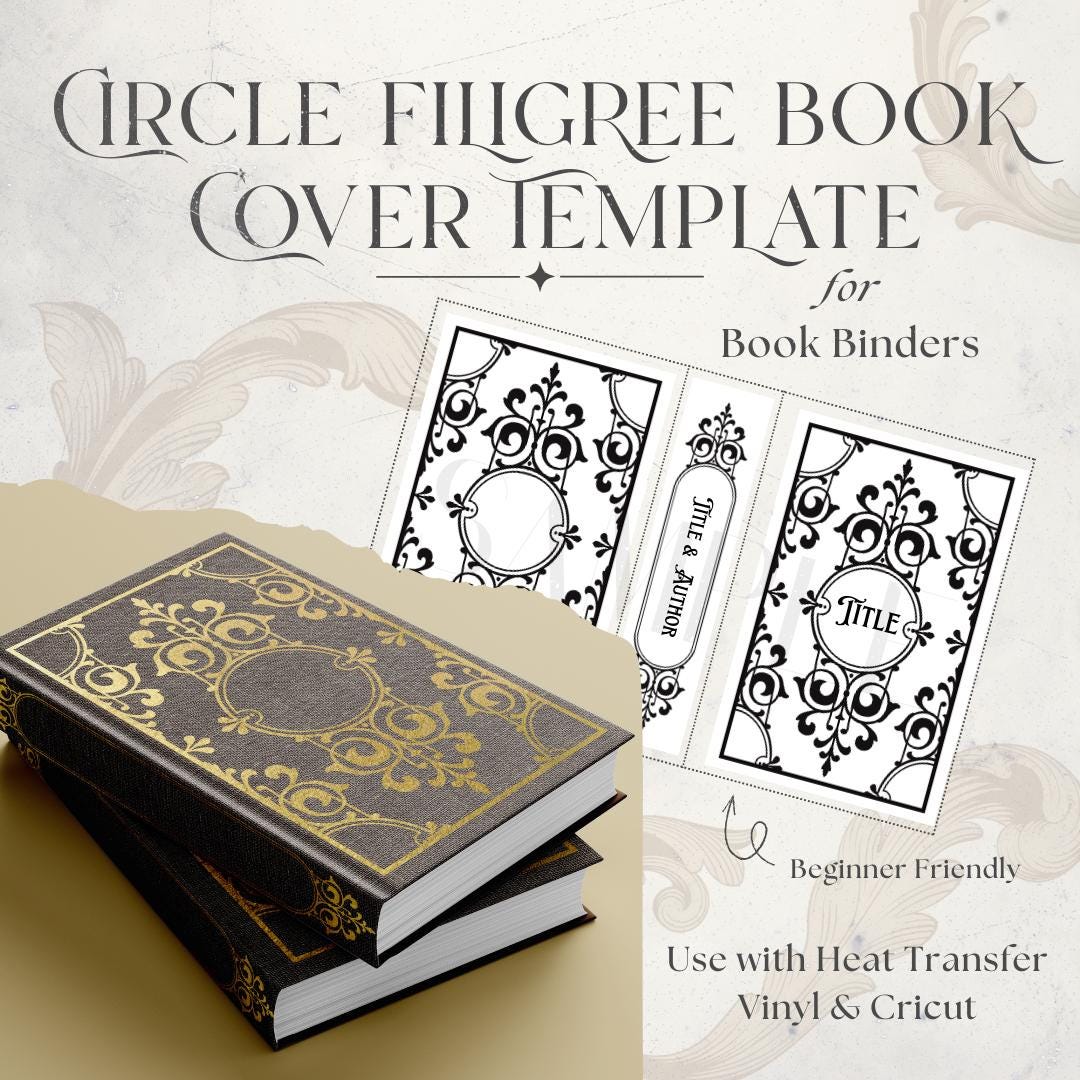 Vinyl Bookbinding Design Digital File Cutting Template Book Cover ...