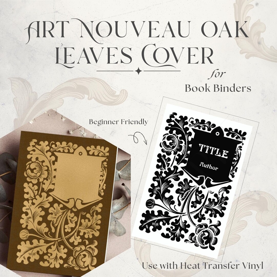 Art Nouveau Template Digital Design Oak Leaf Book Cover Download Vinyl ...