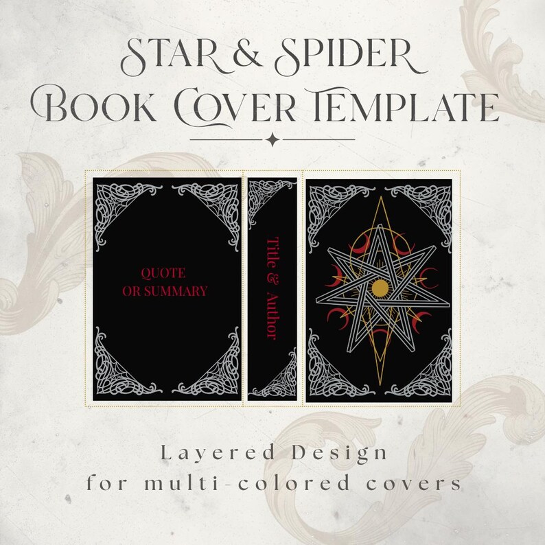 Occult Book Cover Template Design Vinyl Bookbinding Cricut Project ...