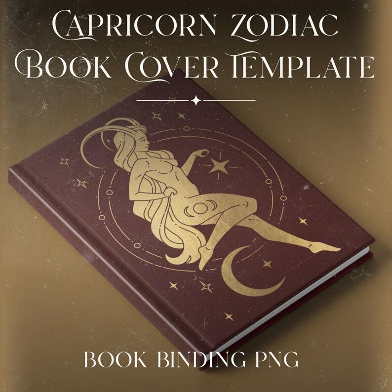 Capricorn Journal Template Digital Download Zodiac Sign Book Cover Png ...
