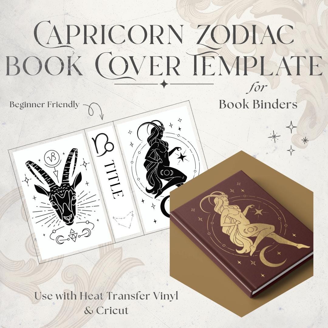 Capricorn Journal Template Digital Download Zodiac Sign Book Cover Png ...