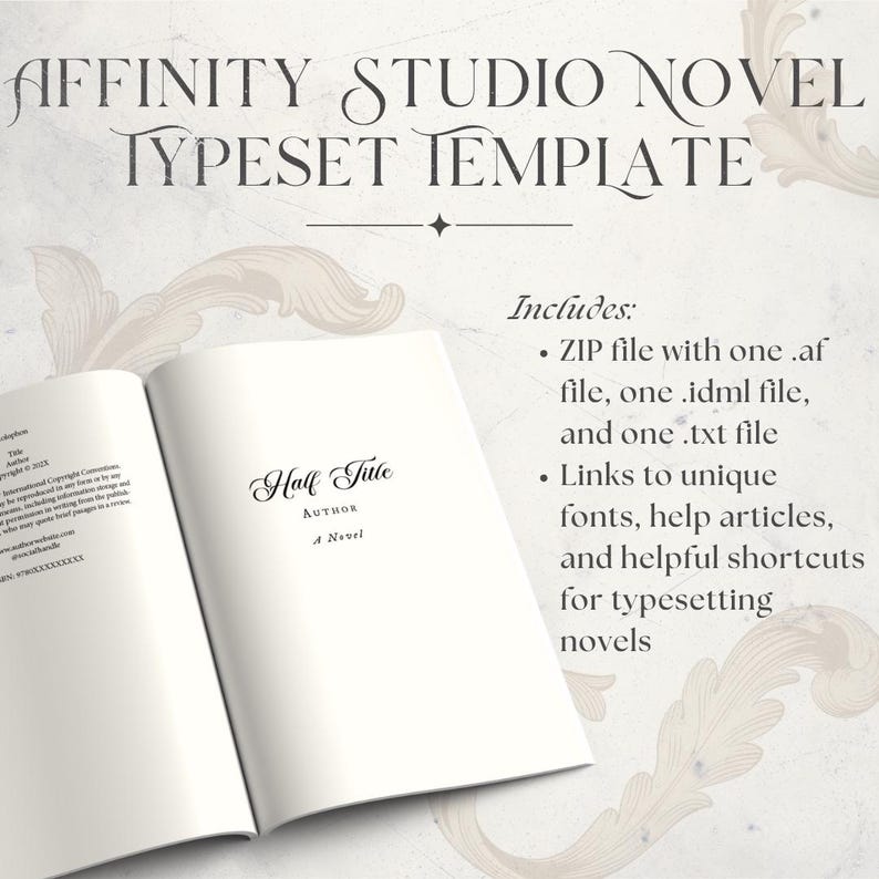Affinity Studio Novel Layout Template Book Design Manuscript Formatting ...