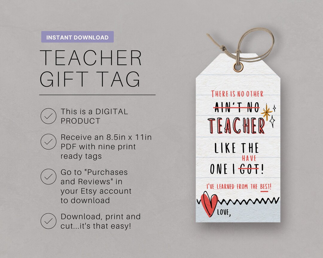 Printable Teacher Appreciation Gift Tags – Cute Thank You Tags for ...