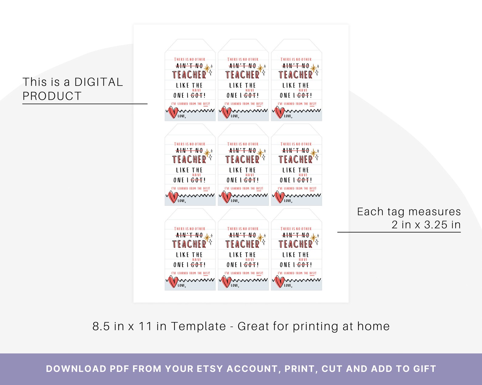 Printable Teacher Appreciation Gift Tags – Cute Thank You Tags for ...