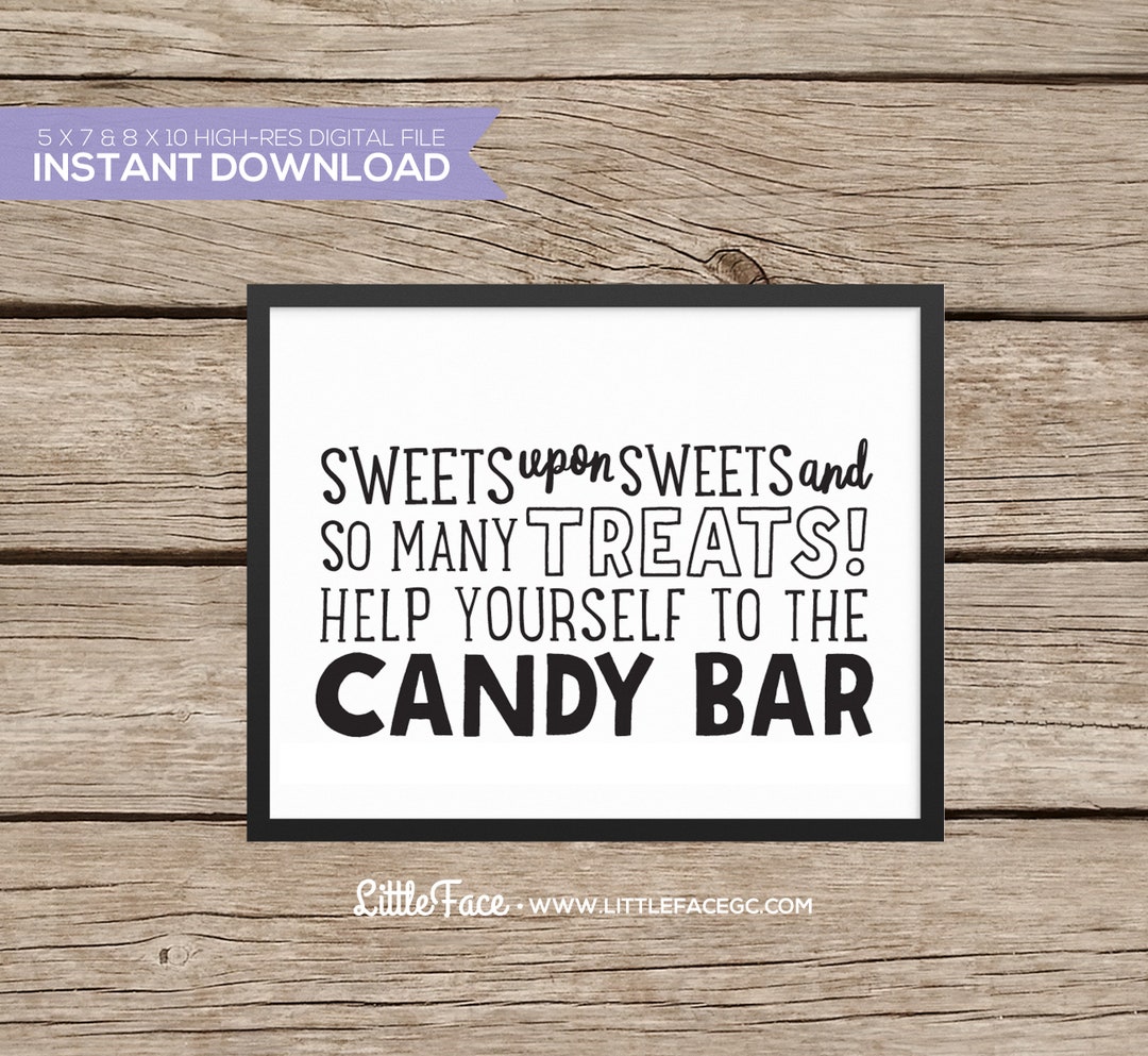 Candy Bar Sign – Sweets and Treats, Printable Decor (digital Download ...