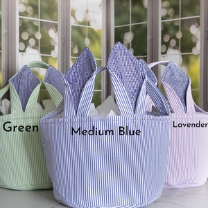 Personalized Embroidery Peter Rabbit Easter Basket Seersucker Storage ...