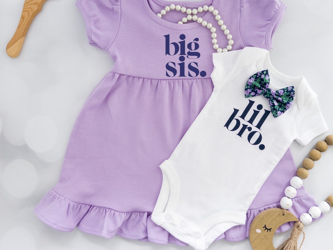 Big Sister Little Brother Outfits/big Sis Dress and Little Bro Set/baby ...