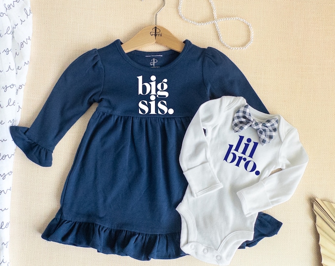 Matching Big Sister Little Brother Outfits/personalized Baby Shower ...