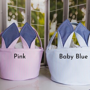 Personalized Embroidery Peter Rabbit Easter Basket Seersucker Storage ...