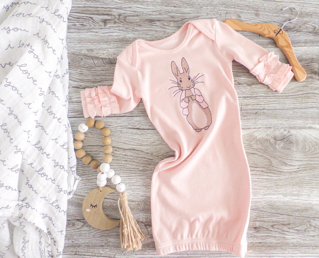 Peter Rabbit Baby Girl Gown/new Baby Gown/baby Shower Gift/gender ...