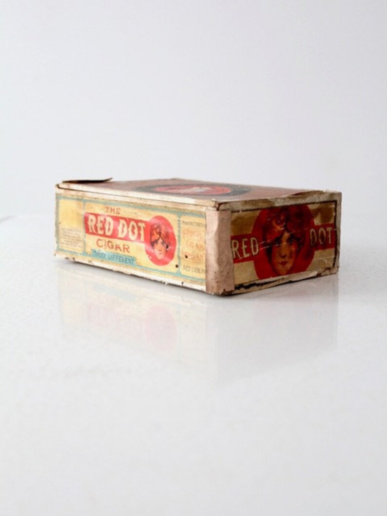 Vintage Red Dot Cigar Box - Etsy