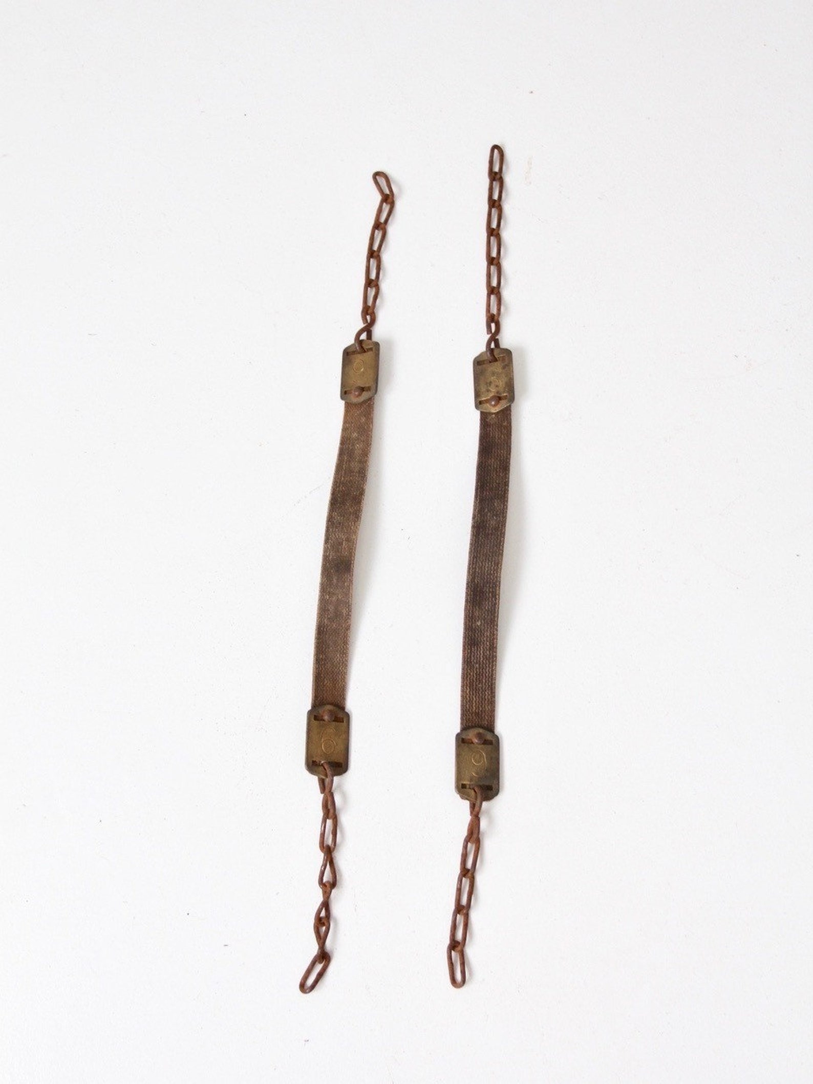 Vintage Canvas Straps With Chains Brass Numbers - Etsy