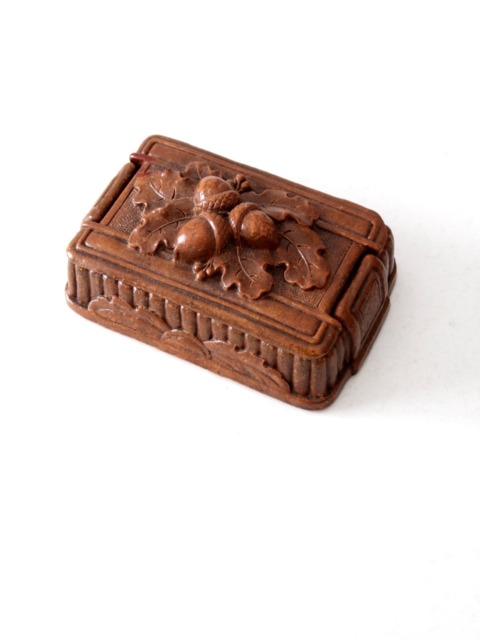 Vintage Syroco Style Box / Acorn Composite Wood Cigarette Box - Etsy