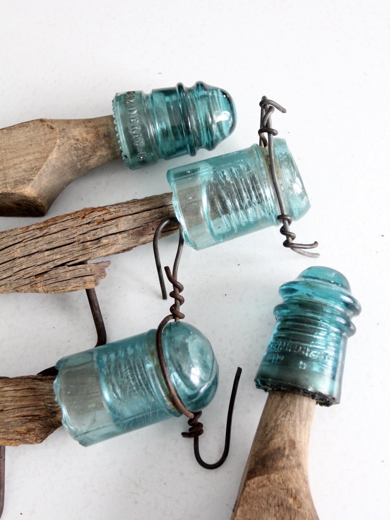 Vintage Wood Electrical Posts With Insulators, Collection of 4 - Etsy