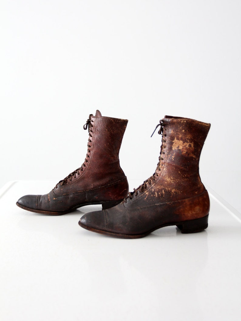 Victorian Shoes, Antique Women's Lace up Boots - Etsy