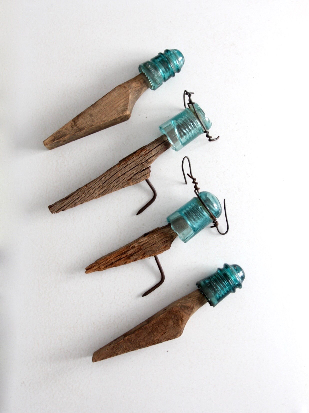 Vintage Wood Electrical Posts With Insulators, Collection of 4 - Etsy