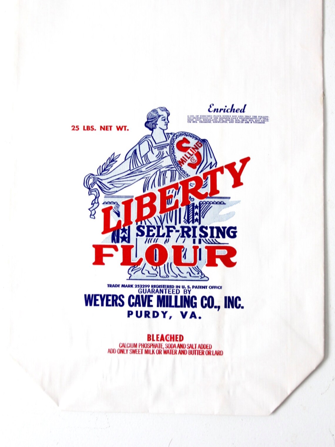 Vintage Liberty Flour Paper Mill Bag, 25 Lb Bag American Flour Bag - Etsy