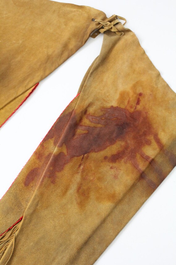 vintage Native American style chaps, buckskin pants - Gem
