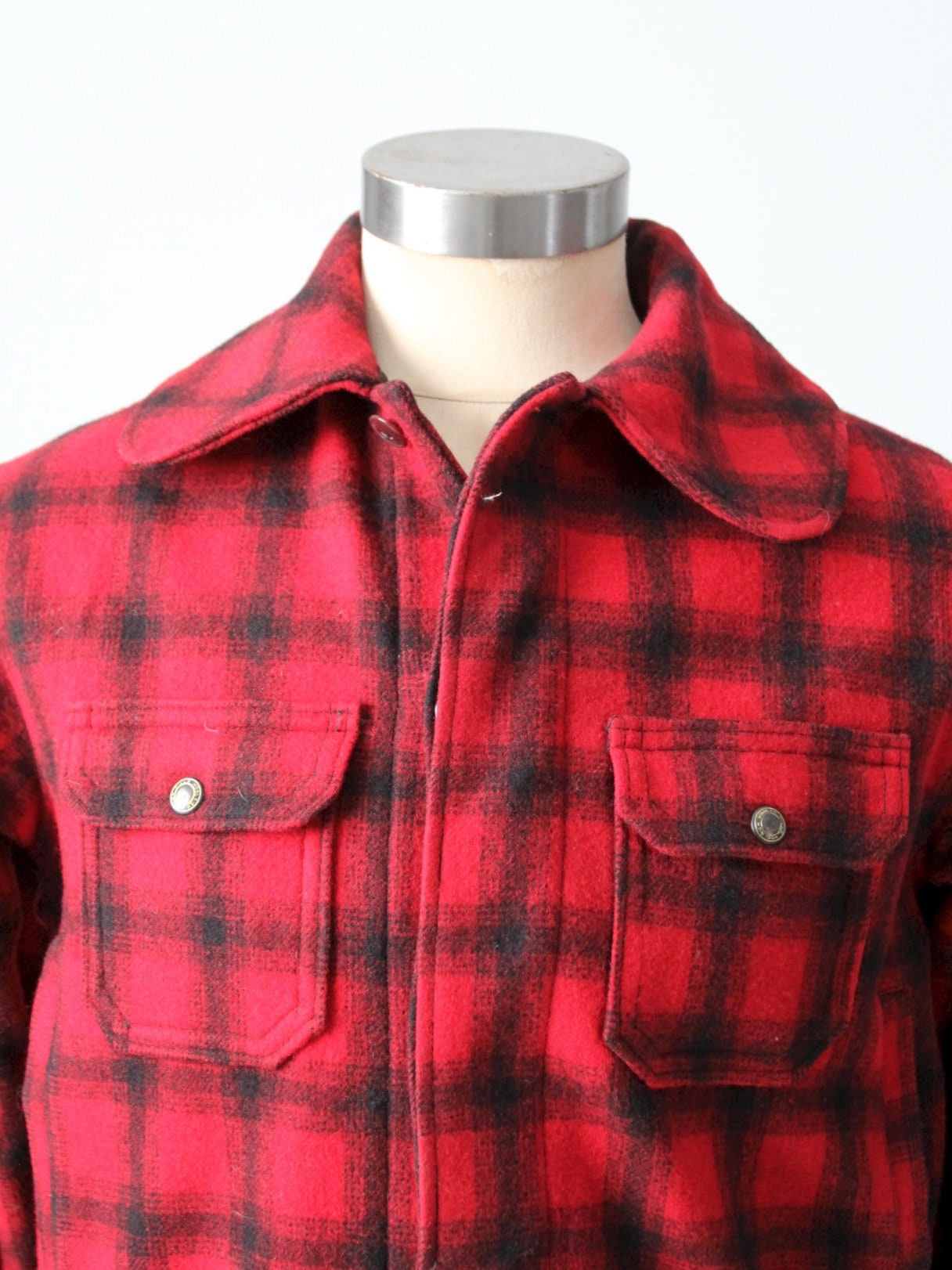 1960s Woolrich Wool Coat, Vintage Men's Red Plaid Hunting Jacket - Etsy