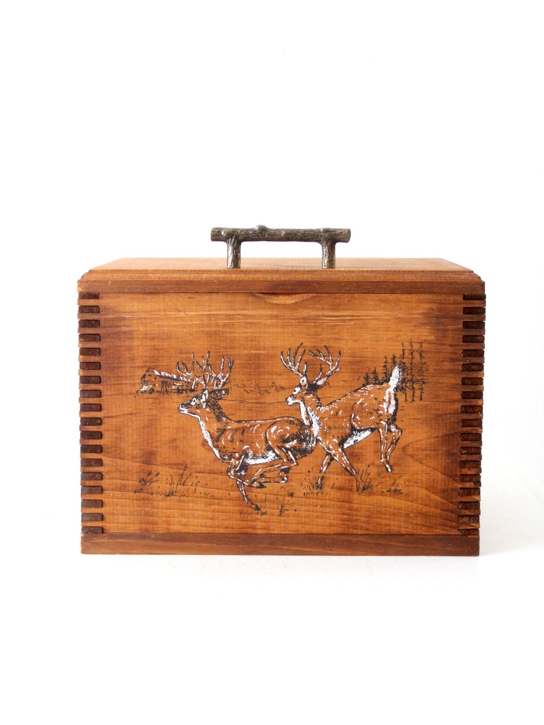 Vintage Handmade Rustic Wood Deer Box - Etsy