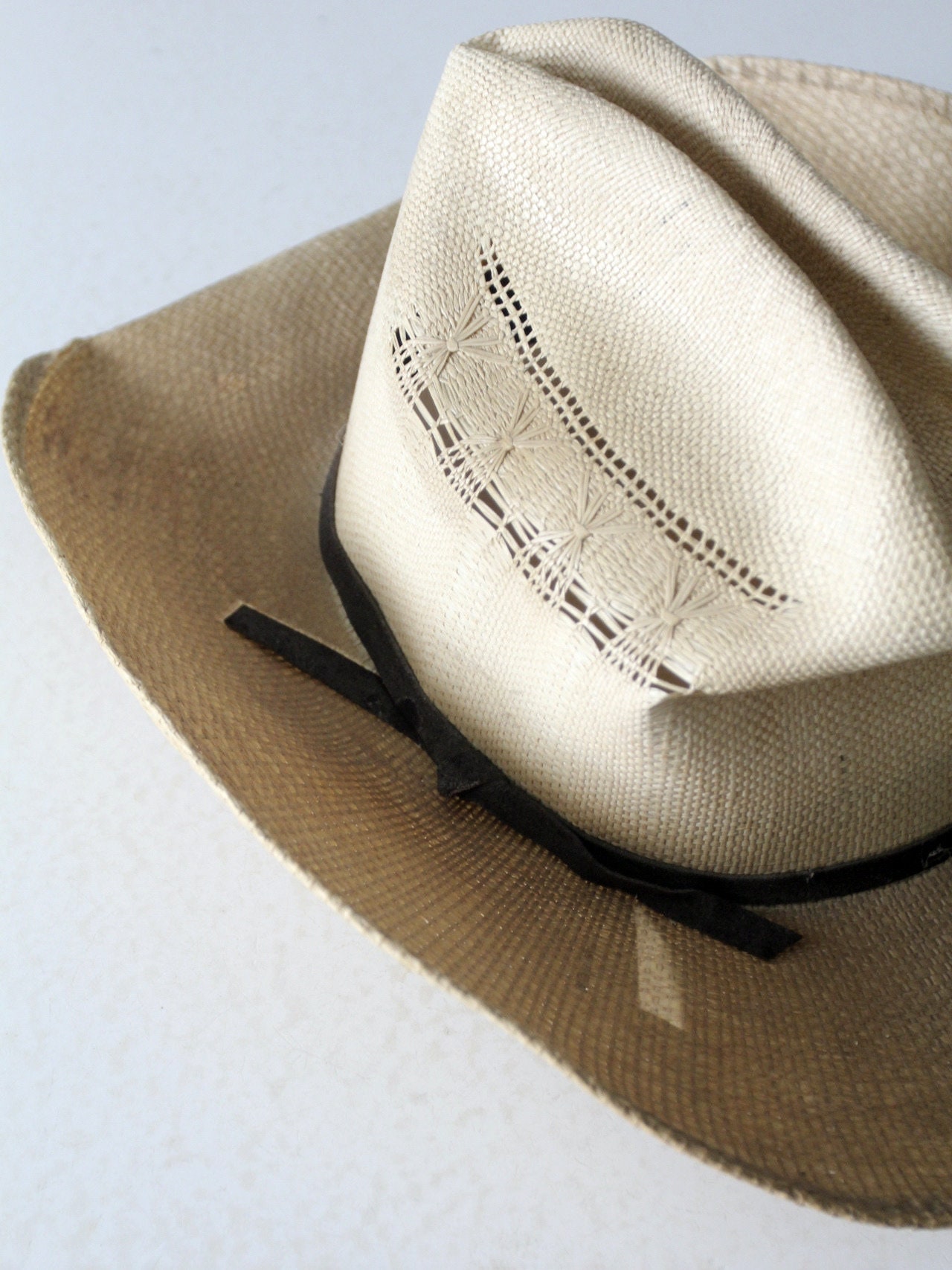 Vintage Rockmount Distressed Straw Cowboy Hat - Etsy