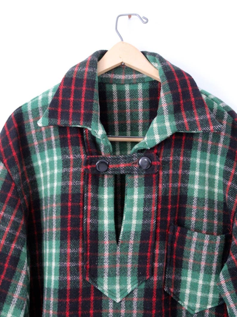 Vintage Men's Plaid Shirt, Wool Pullover - Etsy