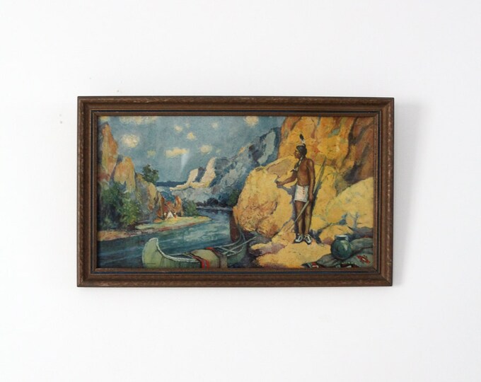 Indian Rendezvous 1928 Borin Manufacturing Company Chicago Lithograph ...