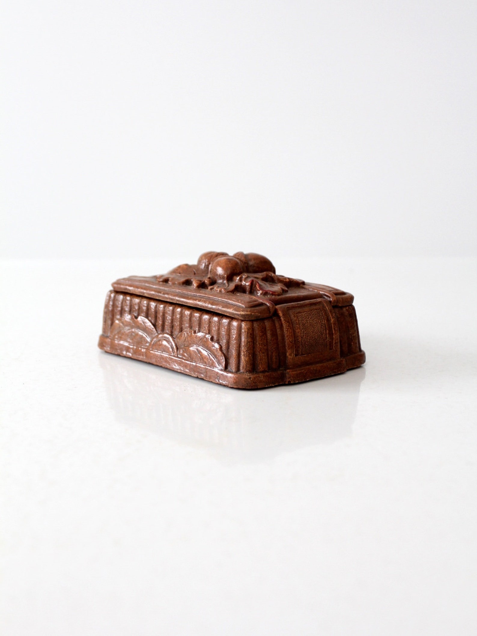 Vintage Syroco Style Box / Acorn Composite Wood Cigarette Box - Etsy