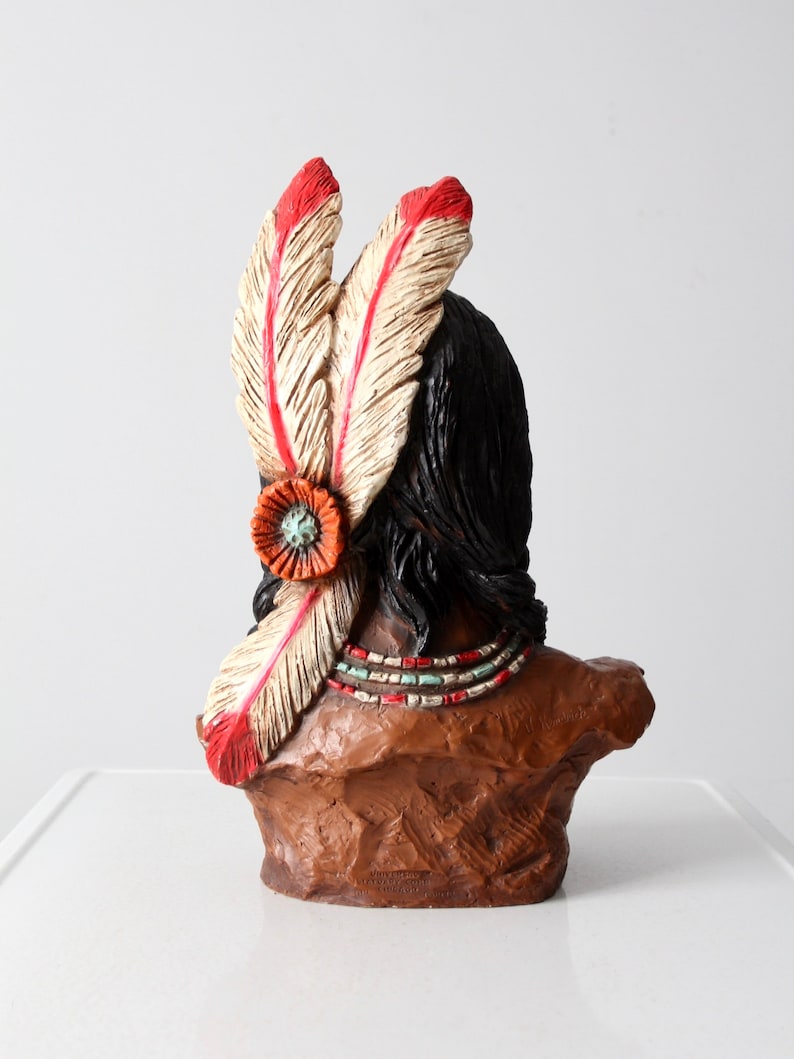 Vintage Indian Bust, V. Kendrick Native American Statue - Etsy