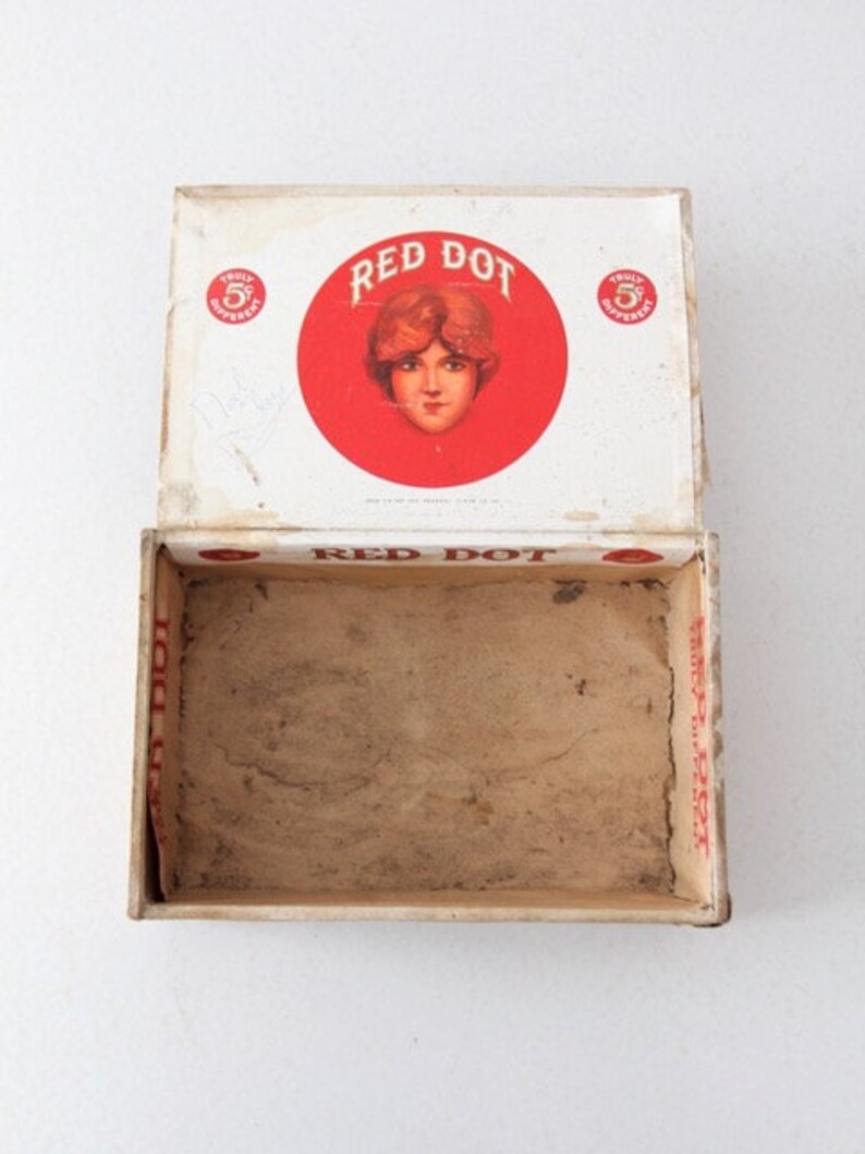 Vintage Red Dot Cigar Box - Etsy