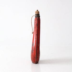 Vintage Metal Flask, Red Container - Etsy