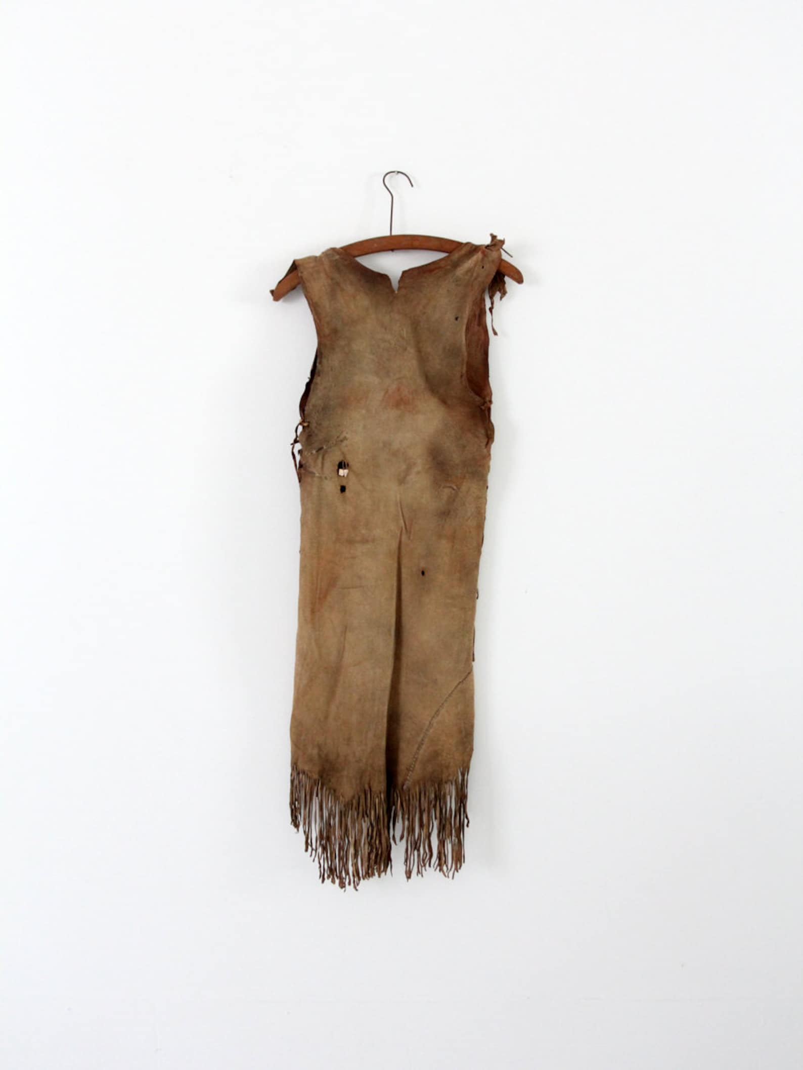 Vintage Native American Style Dress, Buckskin Leather Tunic Dress - Etsy