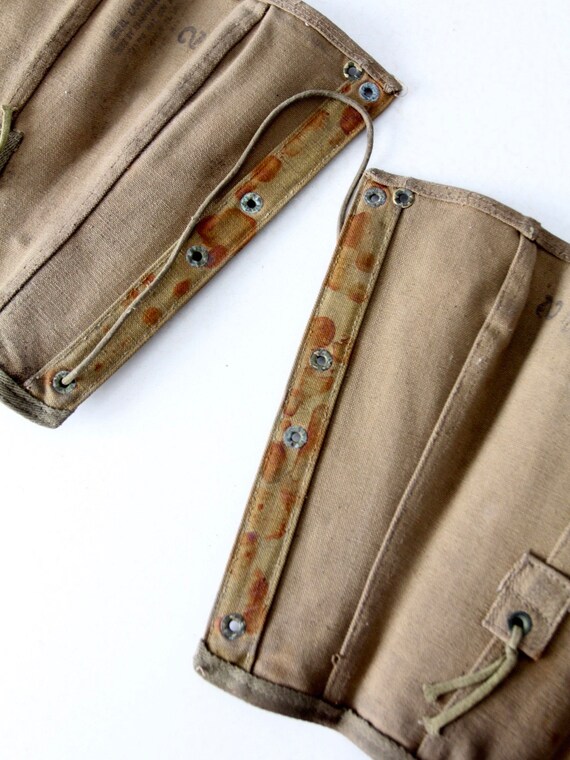 vintage canvas military spats - Gem