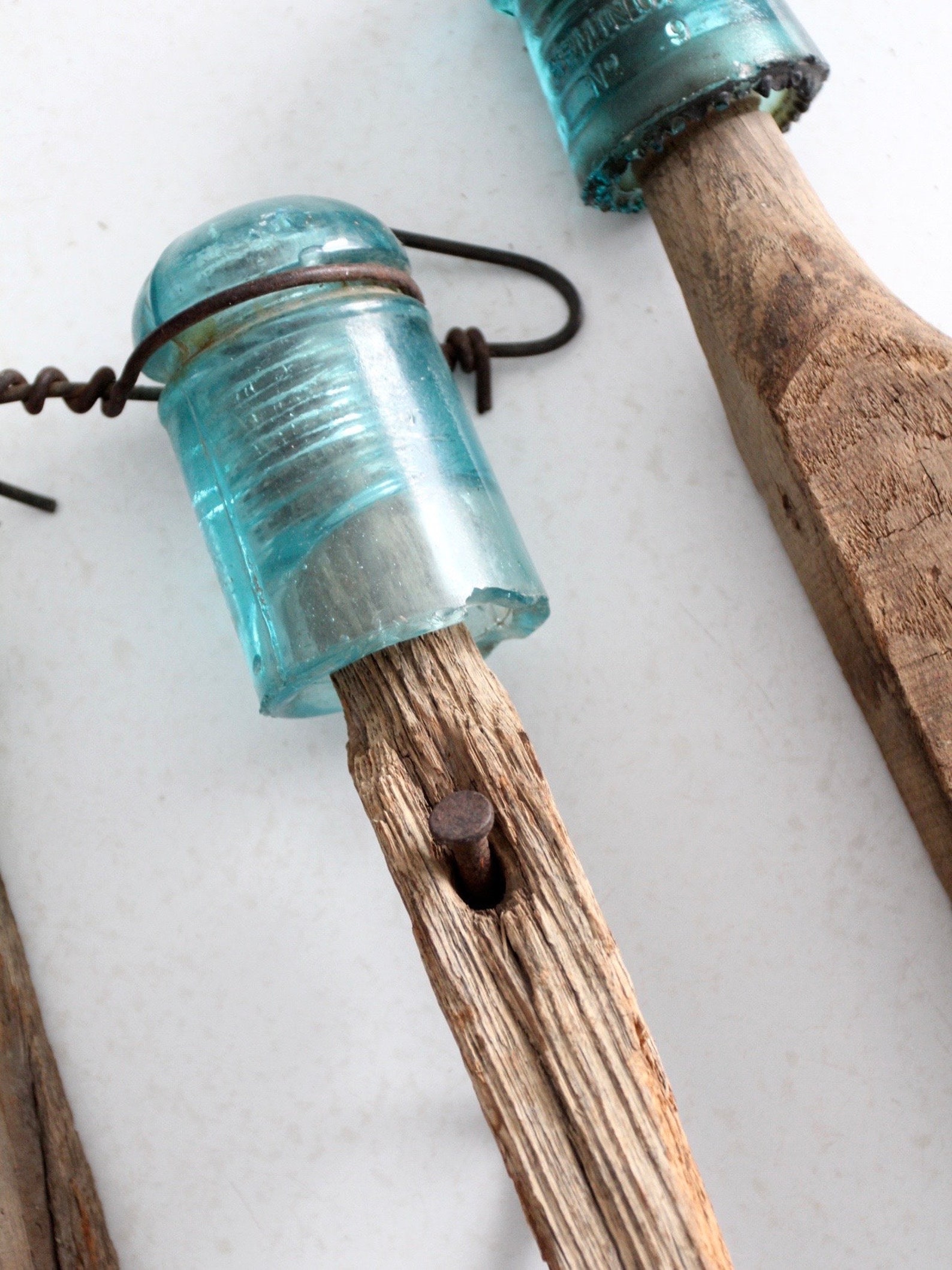 Vintage Wood Electrical Posts With Insulators, Collection of 4 - Etsy