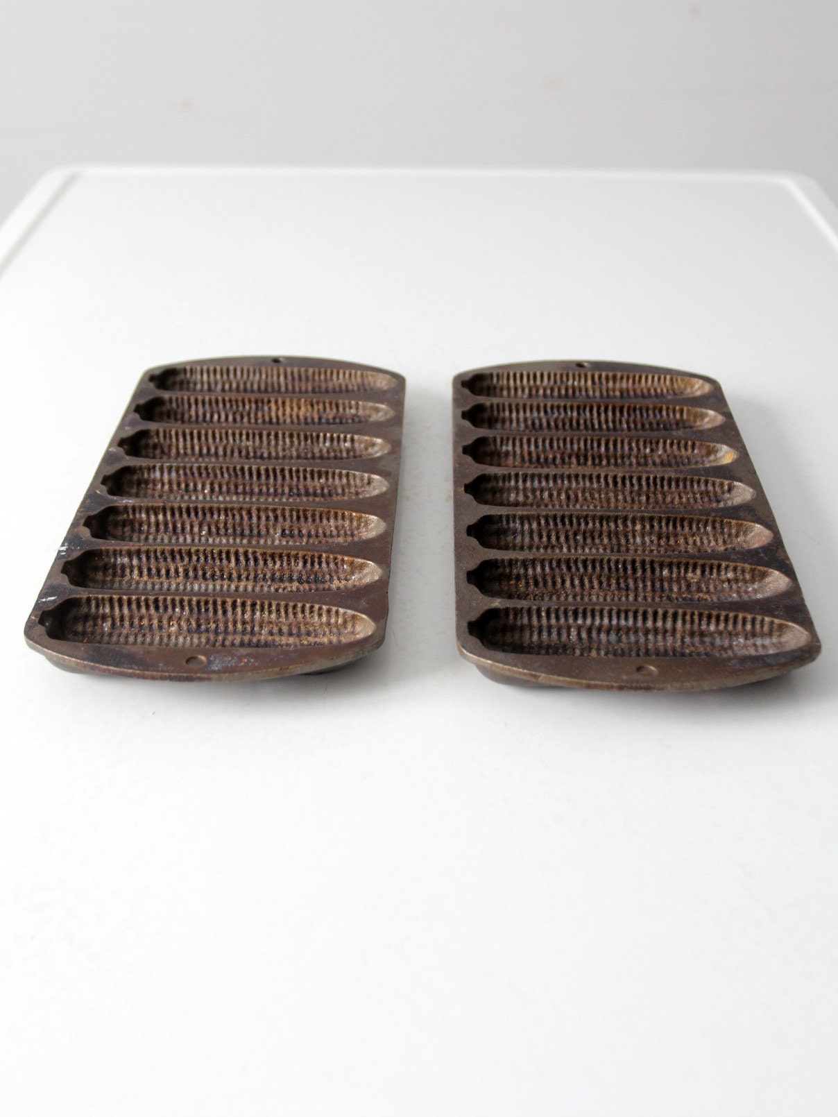 Vintage Lodge Cast Iron Cornbread Pans Pair - Etsy