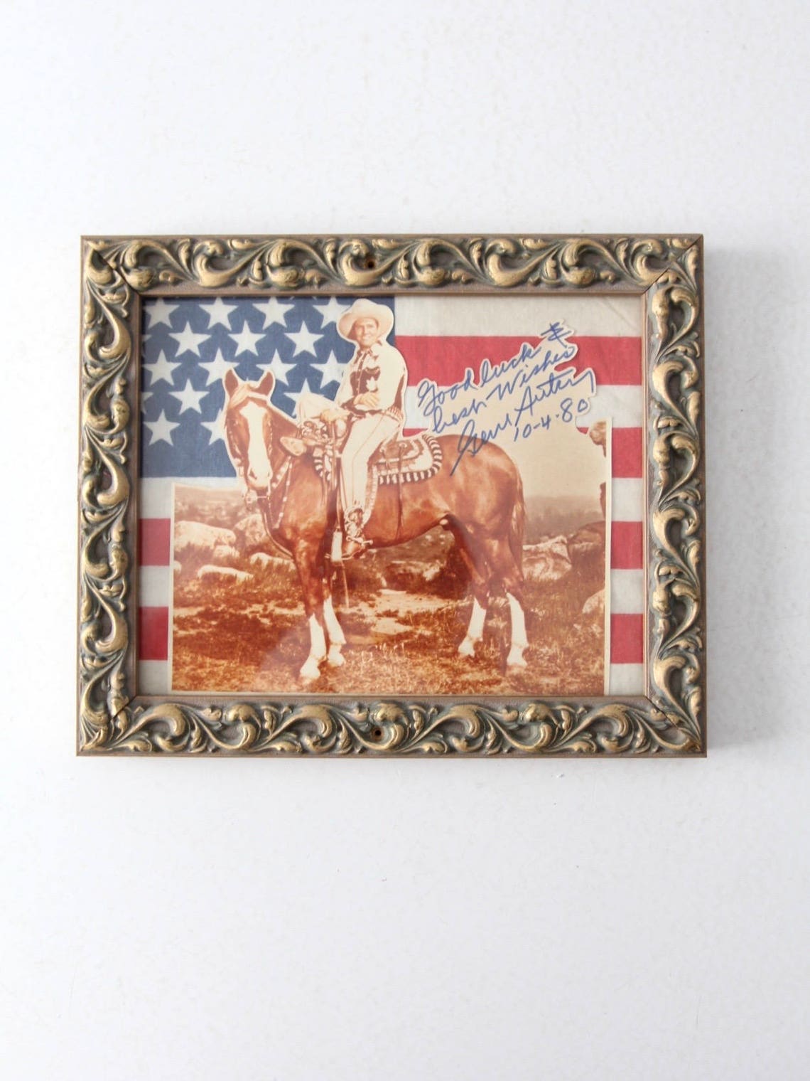 Vintage Gene Autry Framed Signed Photo - Etsy