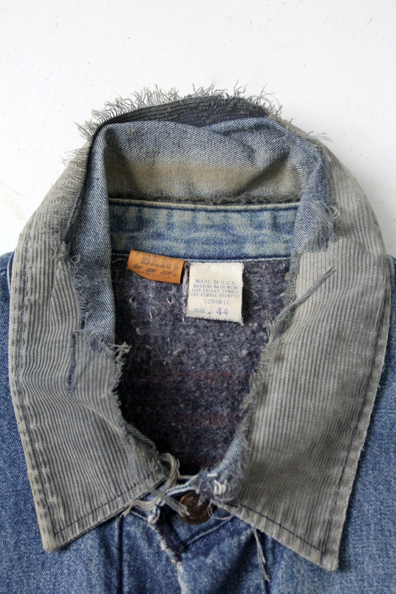 Vintage Big Ben Distressed Denim Chore Coat, Blanket Lined Barn Jacket - Etsy