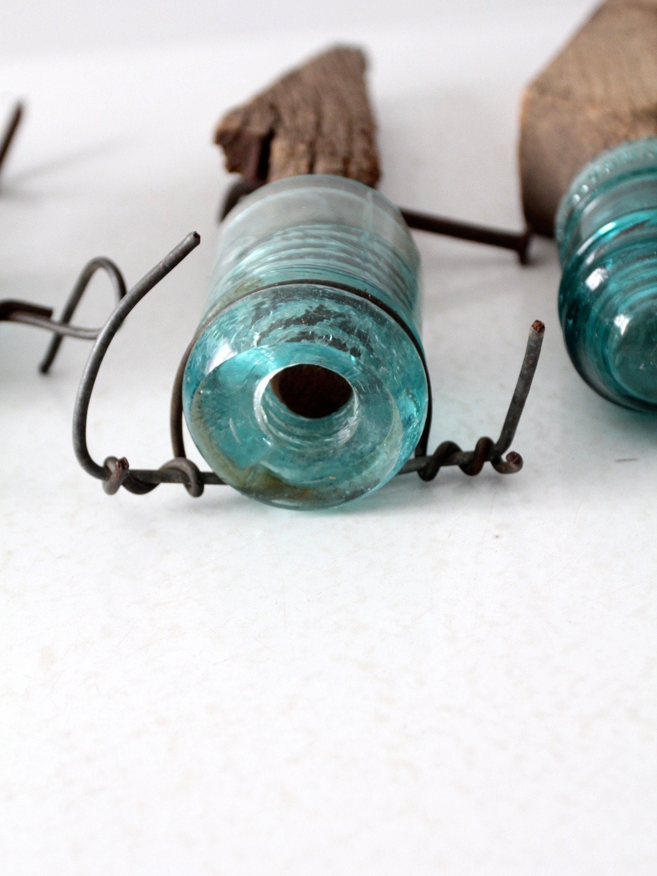 Vintage Wood Electrical Posts With Insulators, Collection of 4 - Etsy