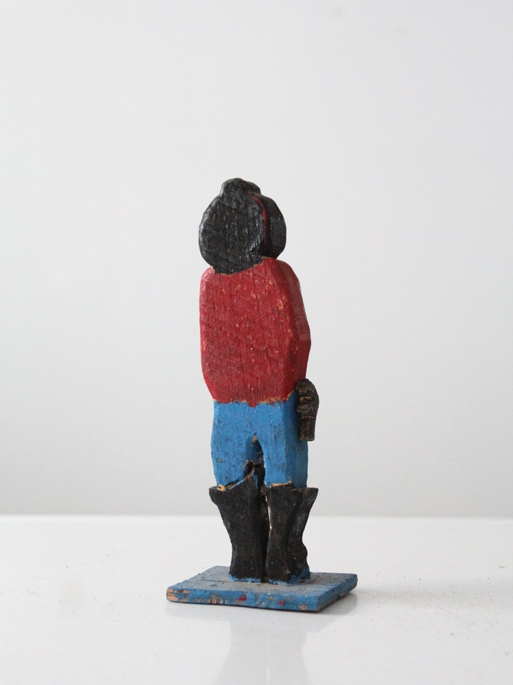 Western Folk Art, Vintage Carved Cowboy Figurine - Etsy