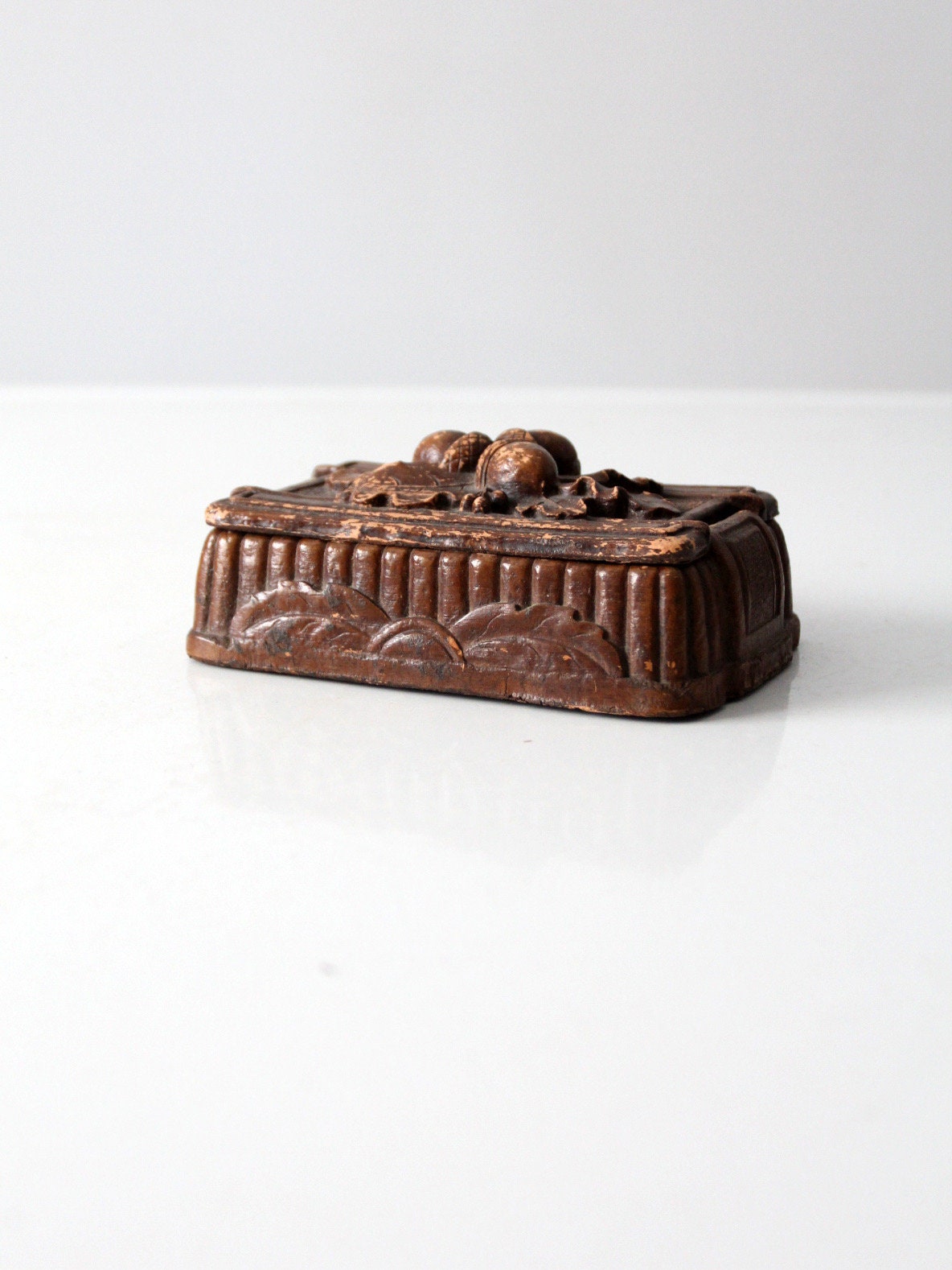 Vintage Syroco Wood Box, Acorn Cast Wooden Cigarette Box - Etsy