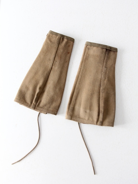 vintage canvas military spats - Gem