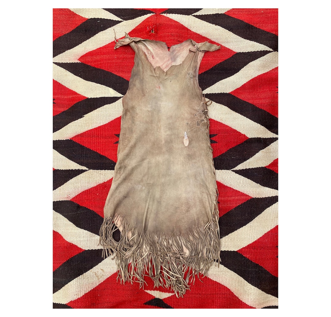 Vintage Native American Style Dress, Buckskin Leather Tunic Dress - Etsy